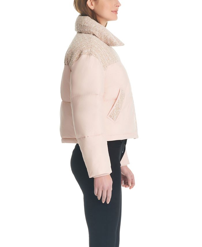 kate spade new york Women's Cropped Tweed Puffer Coat - Macy's