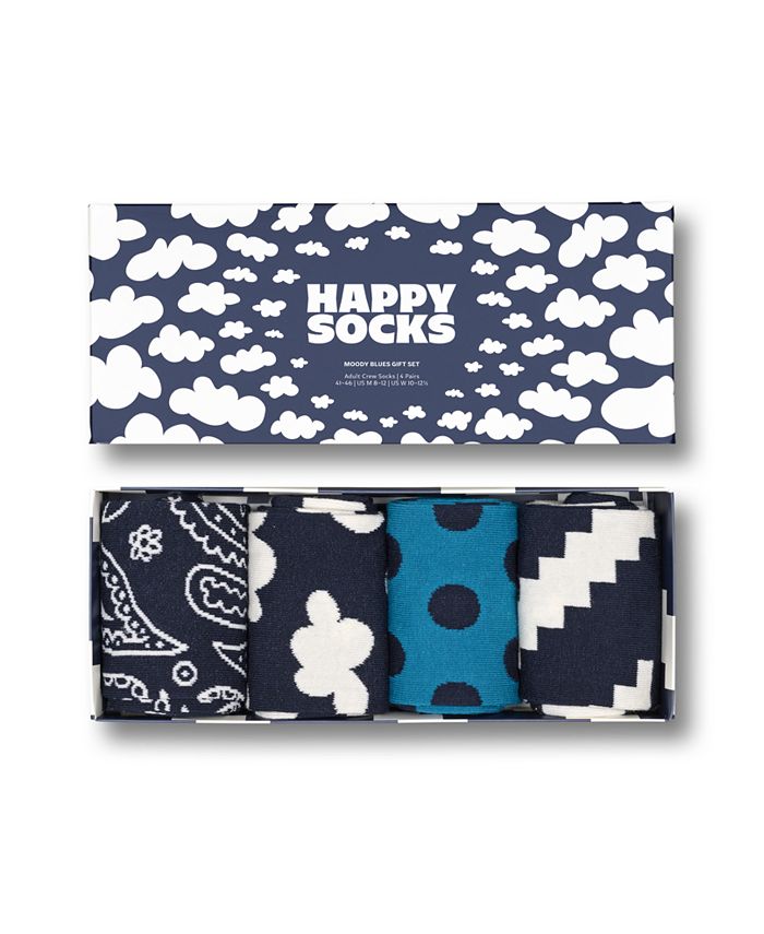 Happy Socks Moody Blues Socks Gift Set, Pack of 4 - Macy's
