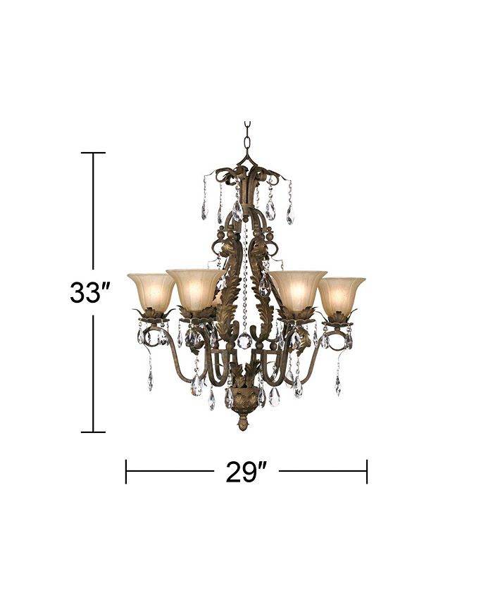 Regency Hill Iron Leaf Roman Bronze Chandelier Lighting 29" Wide ...