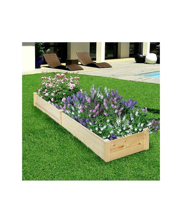 Slickblue Raised Flowers Vegetables Garden Wooden Planter Box Macys