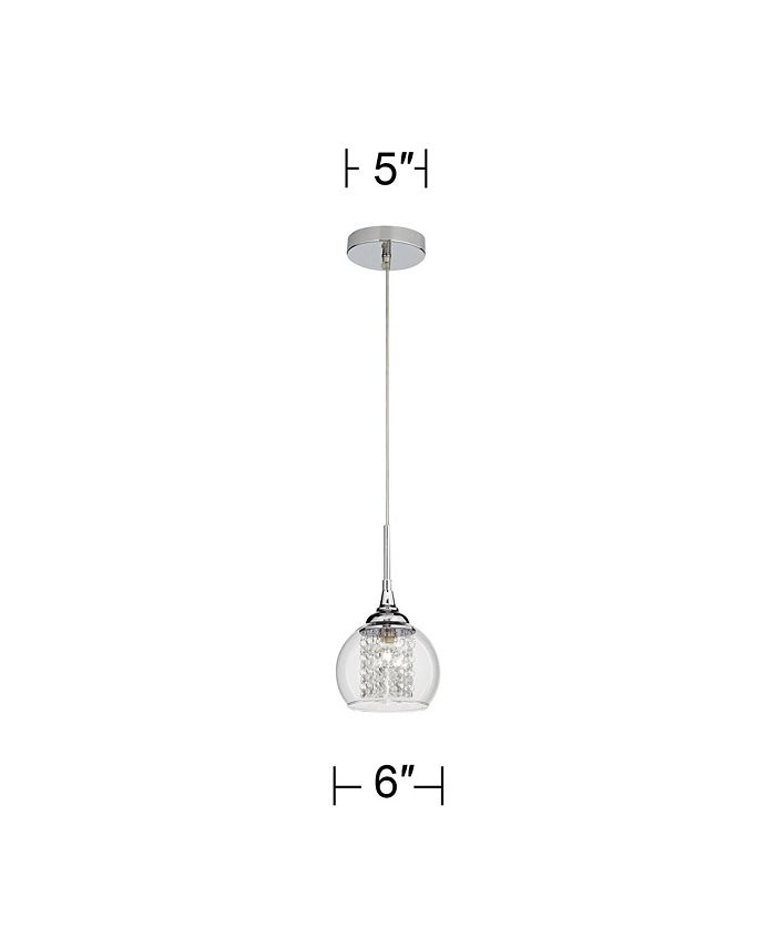 Possini Euro Design Encircled Chrome Mini Pendant Lighting 6" Wide ...