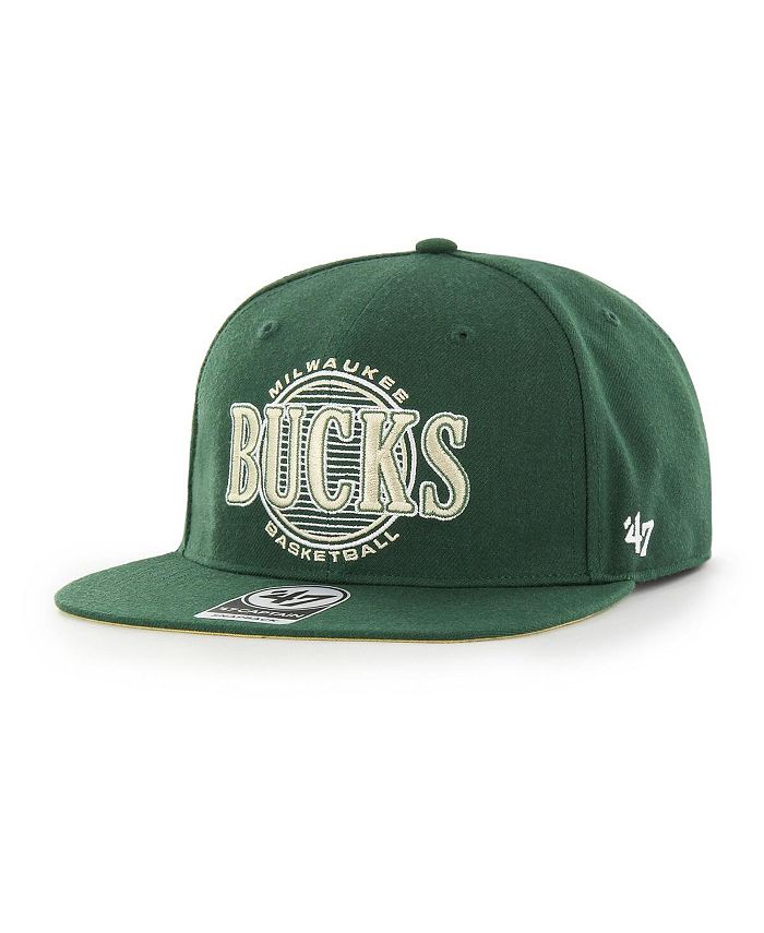 '47 Brand Men's Hunter Green Milwaukee Bucks High Post Captain Snapback ...