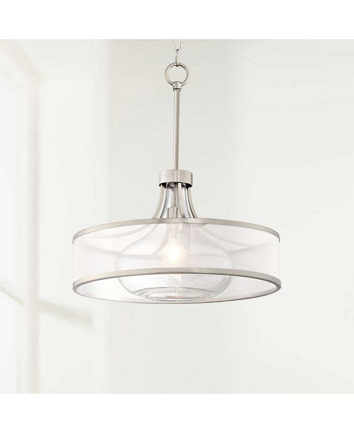 Possini Euro Design Layne Brushed Nickel Small Pendant Light 19 1/4 ...