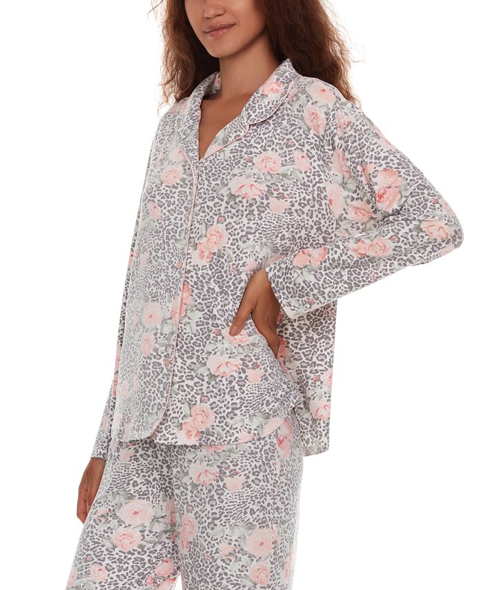 Flora by Flora Nikrooz Women's Lindsey 2-Pc. Printed Pajamas Set - Macy's