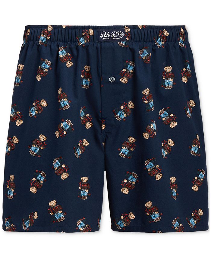 Polo Ralph Lauren Men's Holiday Bear Printed Woven Boxers - Macy's