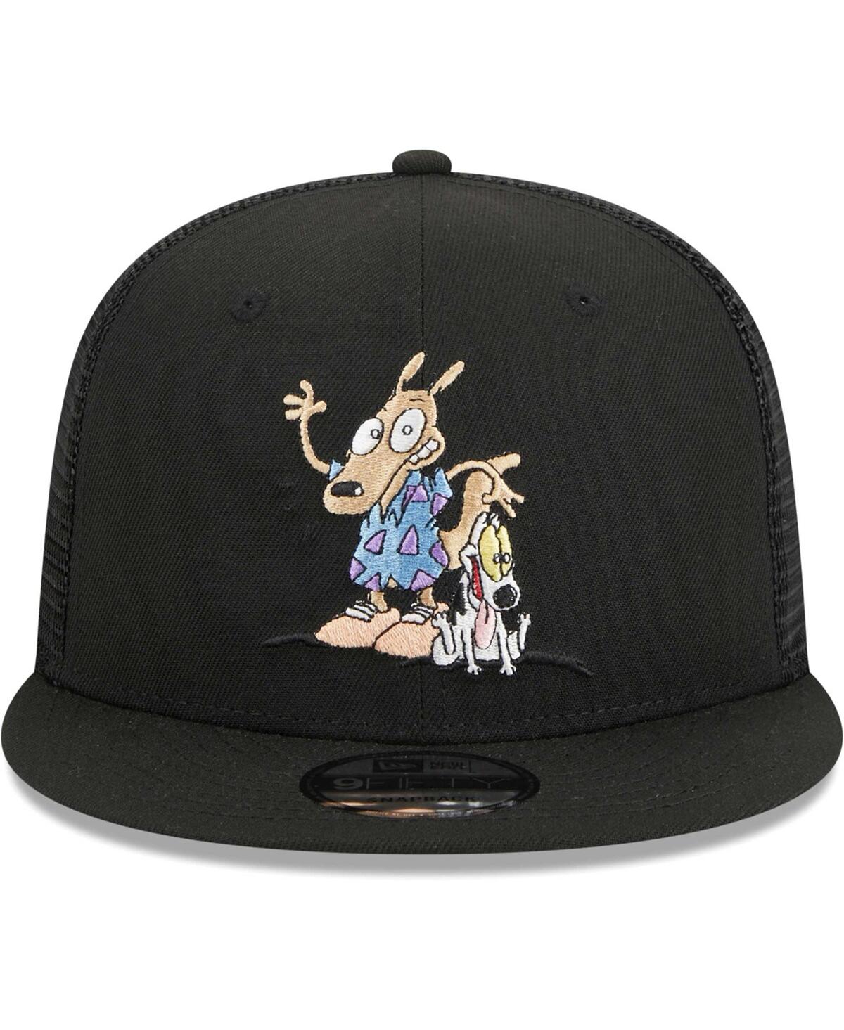 New Era Men's Black Rocko's Modern Life Rocko & Spunky Trucker 9fifty ...