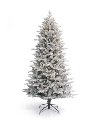 Seasonal The Bluffton Flocked Pine 7' PE, PVC Tree, 2289 Tips, 350 RGBW ...