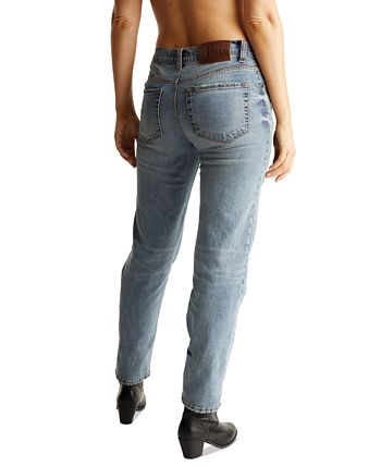 Frye Women's Destructed Embroidered Straight-Leg Denim Jeans - Macy's
