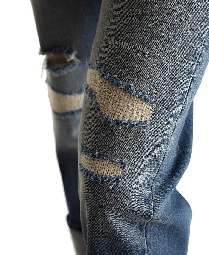 Frye Women's Distressed Cuffed Relaxed-Fit Jeans - Macy's