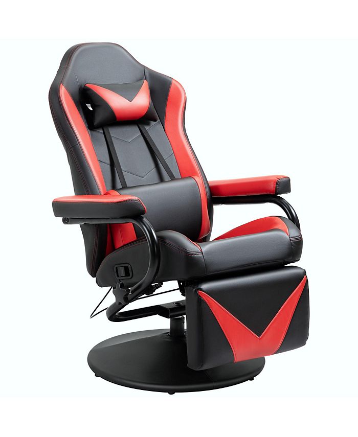 HOMCOM Gaming Recliner, Racing Style Video Gaming Chair with Adjustable ...