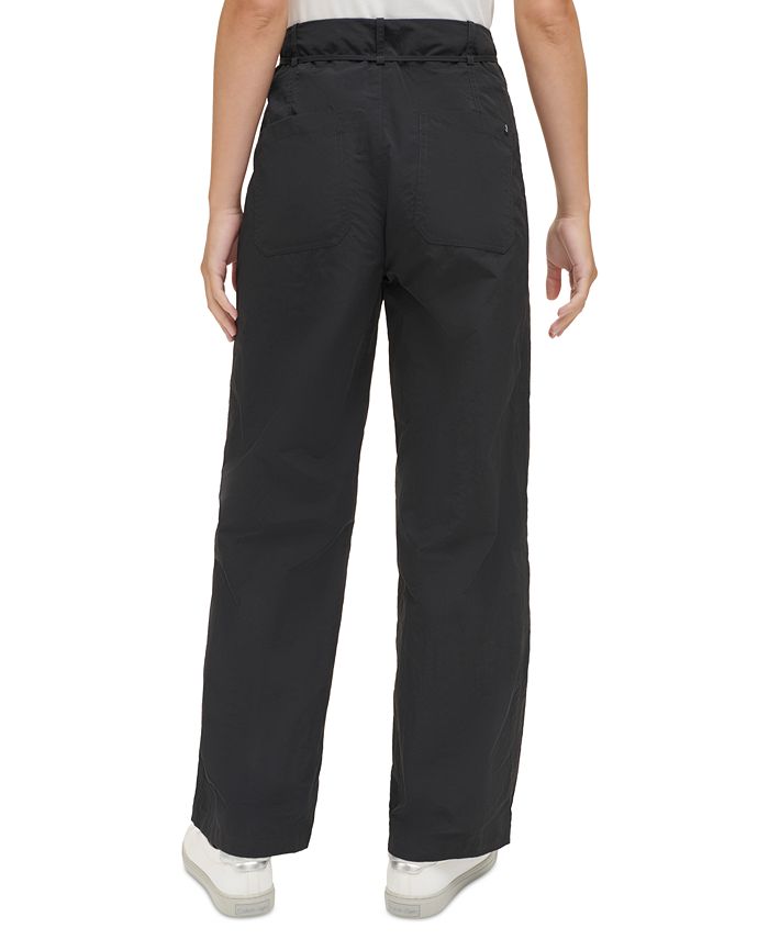 Calvin Klein Jeans Womens High Waist Wide Leg Pleated Pants Macys