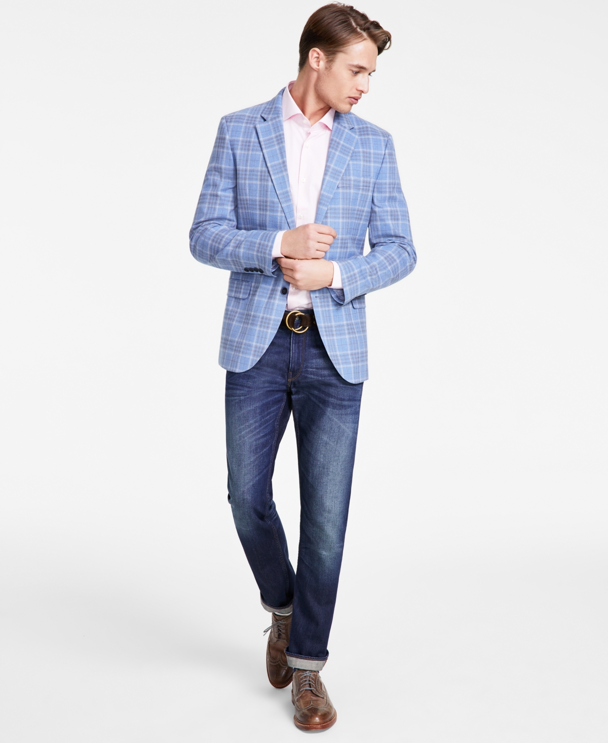 Click here for Nautica Mens Modern-Fit Sport Coat - Blue/brown prices