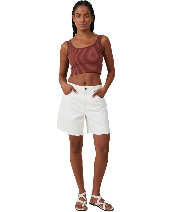 COTTON ON Women's The One Rib Crop Tank Top - Macy's