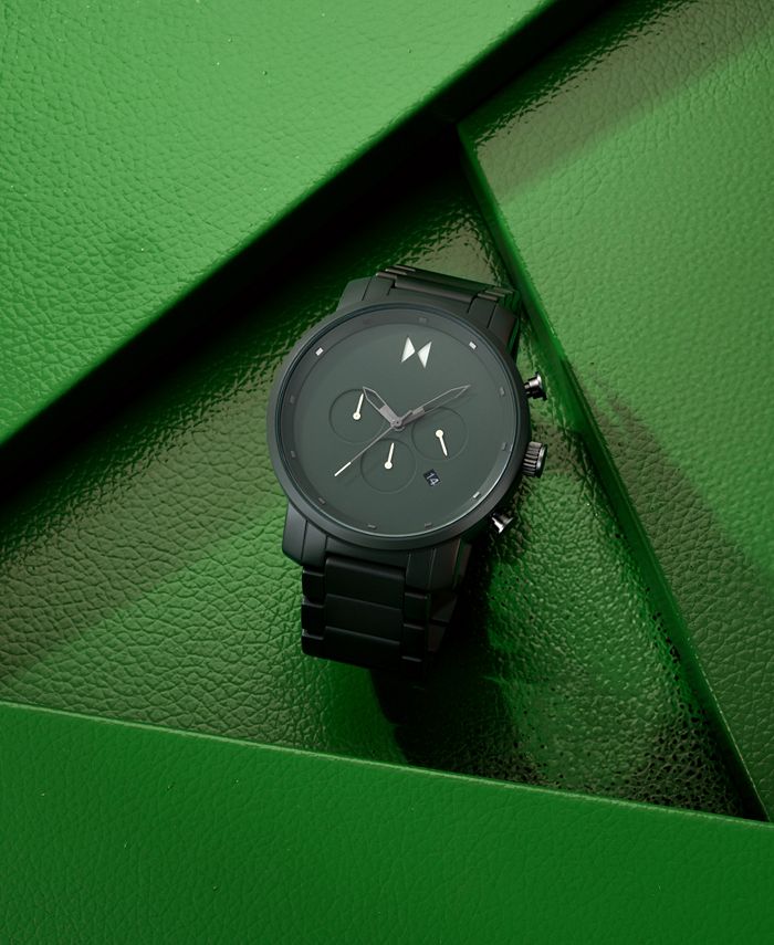 MVMT Men's Chrono Ceramic Matte Olive Green Ceramic Bracelet Watch 45mm ...