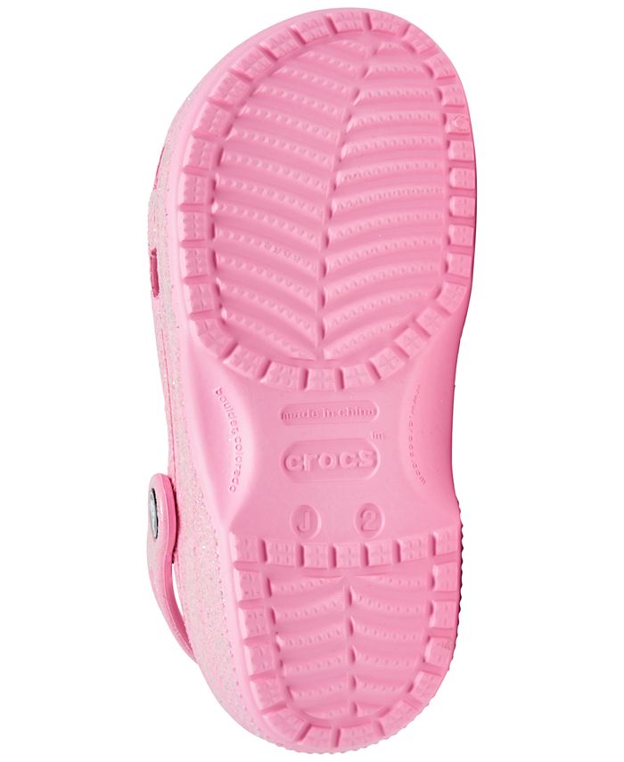 Crocs Little Girls Classic Glitter Clogs from Finish Line - Macy's