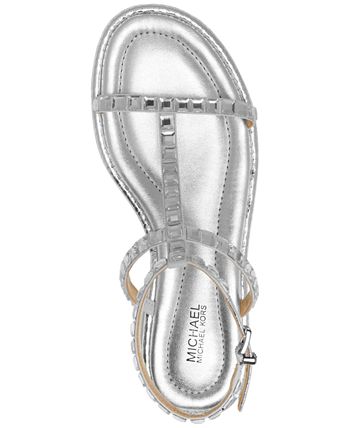 Michael Kors Women's Celia Embellished Strappy Flat Sandals - Macy's