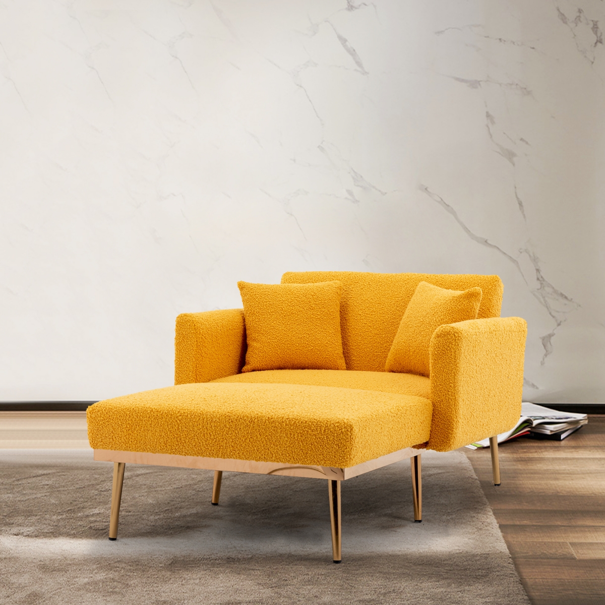 Click here for Chaise Lounge Chair Accent Chair - Mustard prices