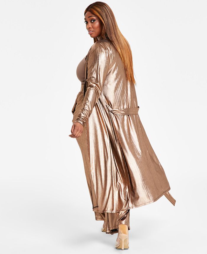 Nina Parker Plus Size Metallic Duster, Created for Macy's - Macy's