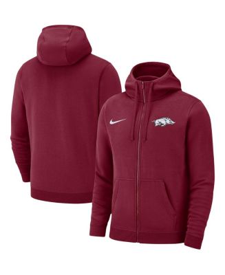 Men's Nike Cardinal Arkansas Razorbacks Club Full-Zip Hoodie - Macy's