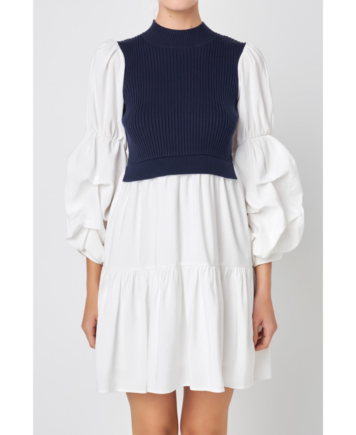 Click here for English Factory Womens Mixed Media Mini Dress - Na... prices