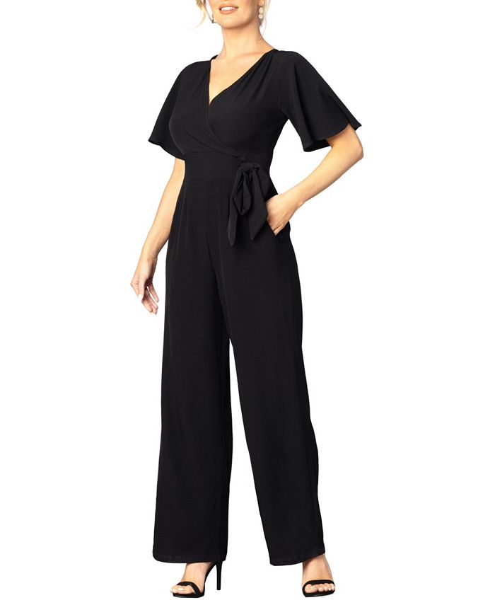 Kiyonna Women's Charisma Crepe Wide-Leg Jumpsuit - Macy's