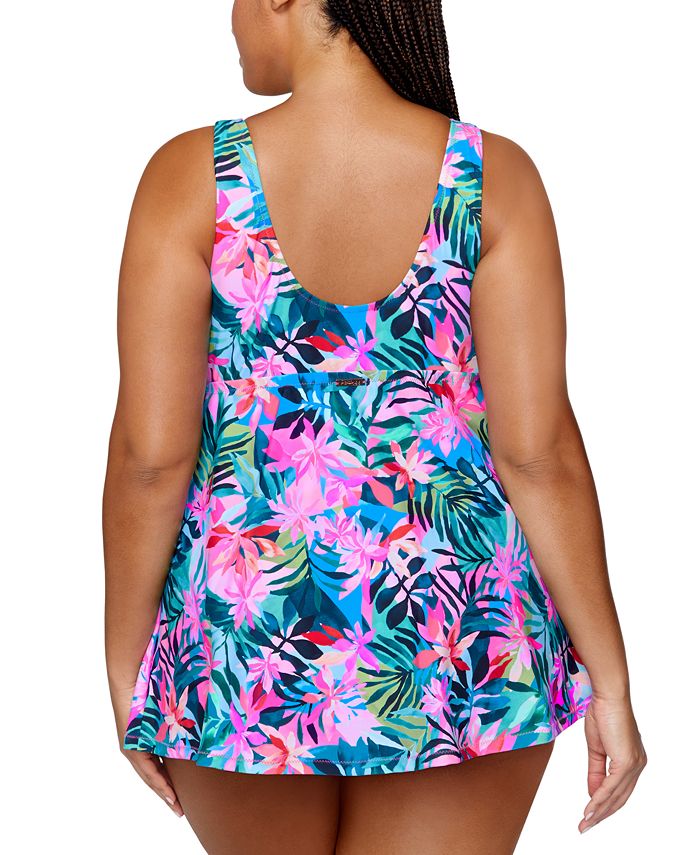 Raisins Curve Trendy Plus Size Lucia Tummy-Control Swimdress - Macy's