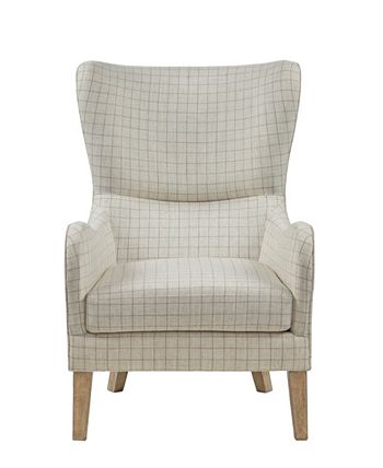 Madison Park Arianna Fabric Swoop Wing Chair - Macy's
