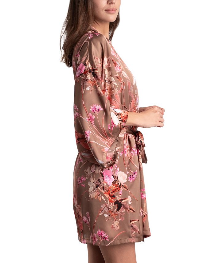 Midnight Bakery Women's Melodi Satin Floral Robe - Macy's