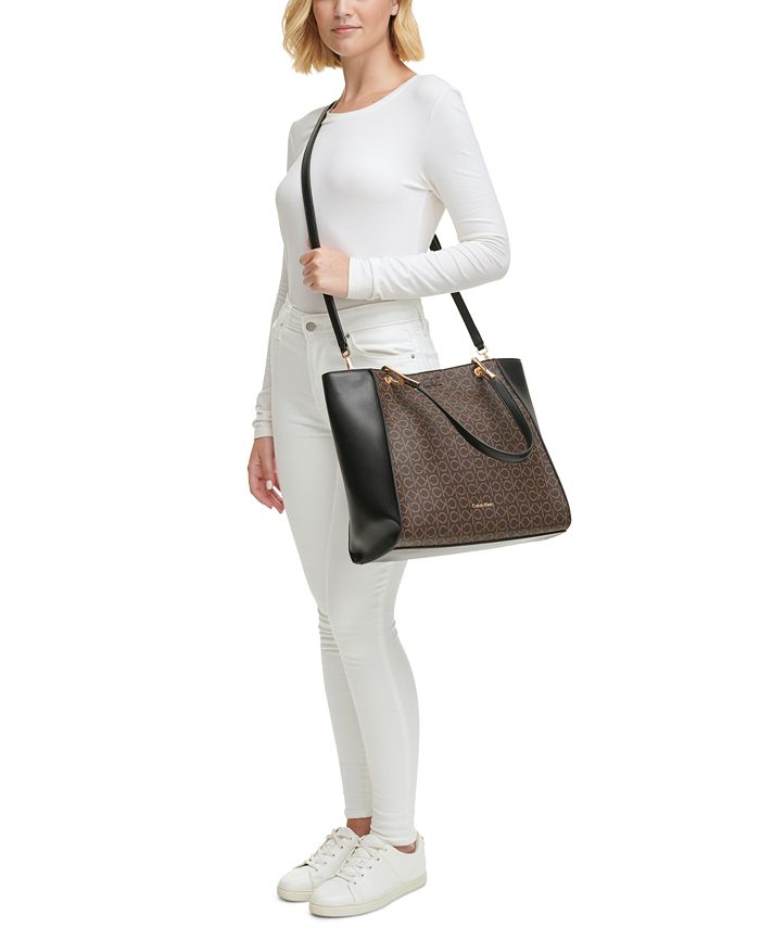 Calvin Klein Garnet Signature Convertible Tote Bag - Macy's