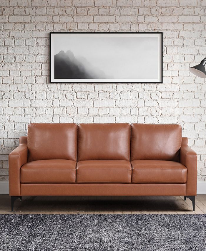 Serta 78" Faux Leather Francis Sofa - Macy's