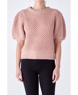 English Factory Women's Textured Puff Sweater - Macy's
