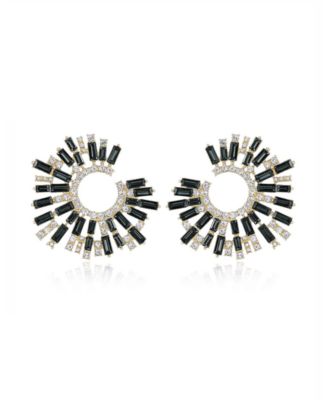 ETTIKA Opulent Crystal Stardust 18K Gold Plated Open Circle Earrings - Macy's