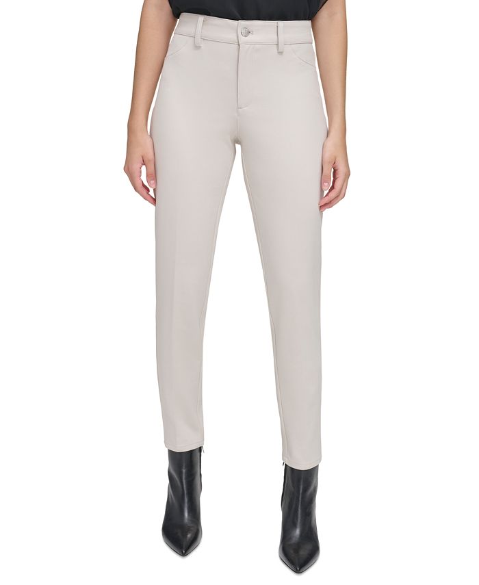 Calvin Klein Women's Slim-Leg Button-Fly Pants - Macy's