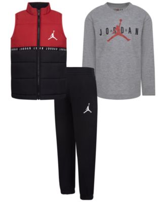 Jordan Little Boys Jumpman Logo Vest, T-shirt and Pants, 3-Piece Set ...
