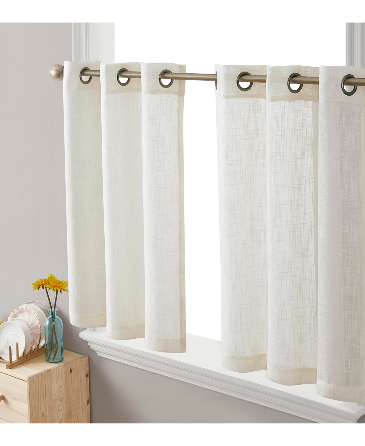 Click here for Hlc.me Abbey Faux Linen Textured Semi Sheer Privac... prices