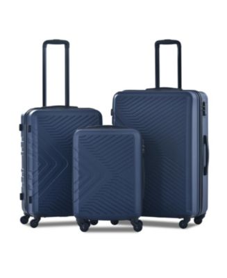 Simplie Fun 3 Piece Luggage Sets Abs Lightweight Suitcase With Two ...