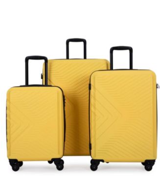 Simplie Fun 3 Piece Luggage Sets Abs Lightweight Suitcase With Two ...