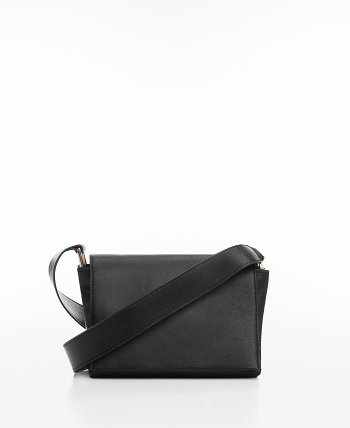 MANGO Women's Flap Leather Shoulder Bag - Macy's