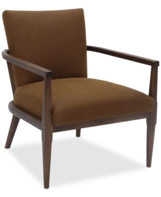 CLOSEOUT! Henwick 28" Leather Accent Chair, Created for Macy's - Macy's