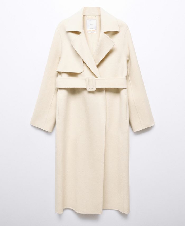 MANGO Women's Handmade Belt Wool Coat - Macy's