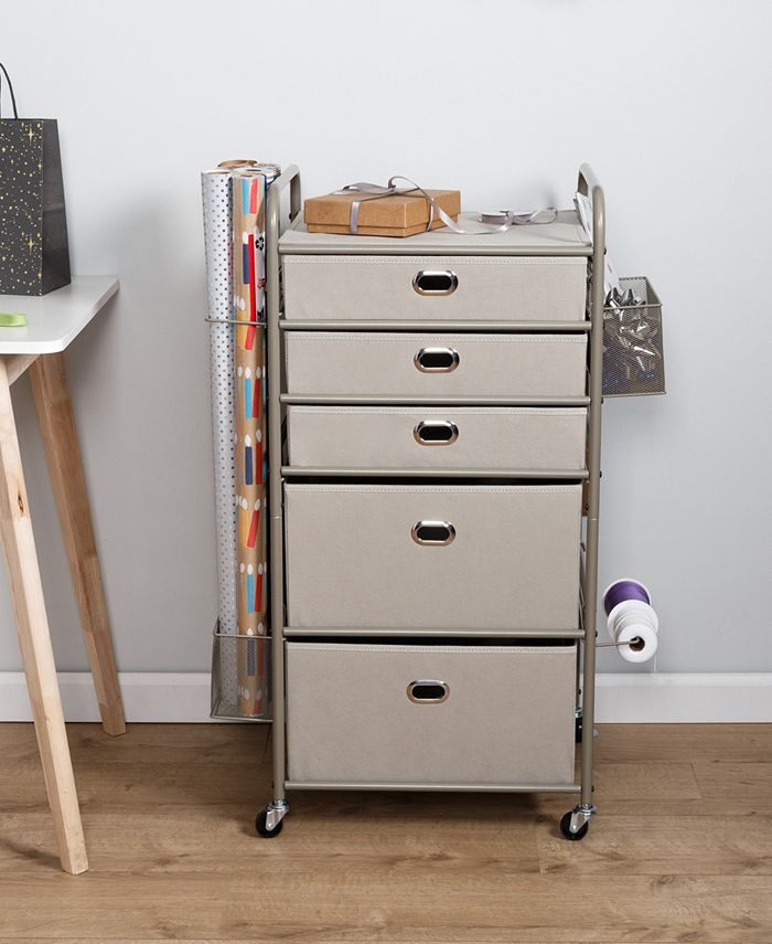 Honey Can Do Wrapping Paper Storage Cart with Wheels - Macy's