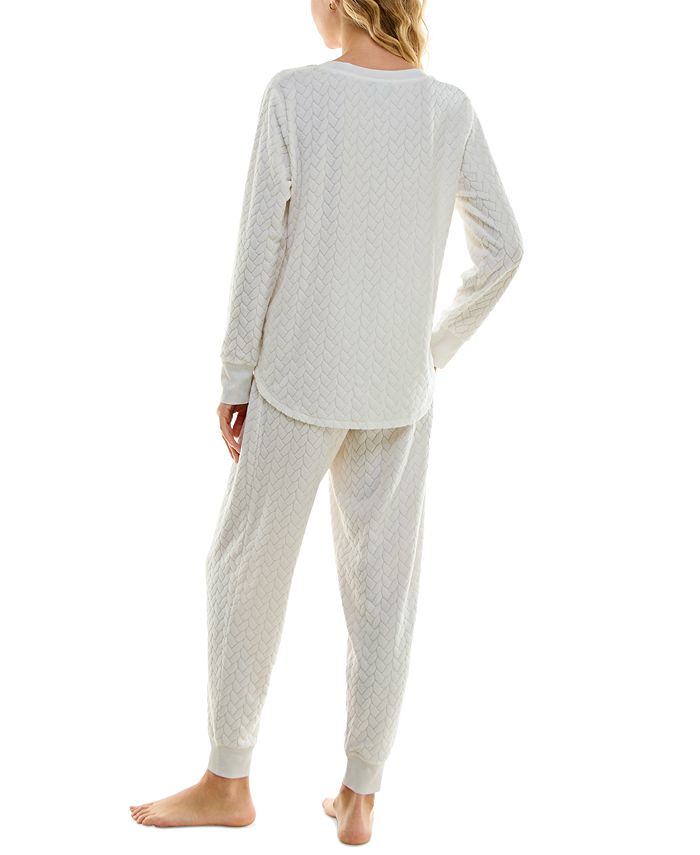Roudelain Women's Cloud Dancer 2-Pc. Cable-Knit Pajamas Set - Macy's
