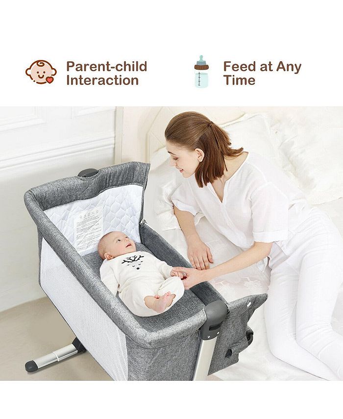 Slickblue Travel Portable Baby Bed Side Sleeper Bassinet Crib with ...