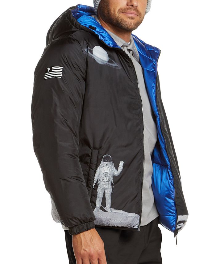 Space One Men's NASA-Inspired Reversible Two-in-One Puffer Jacket with ...