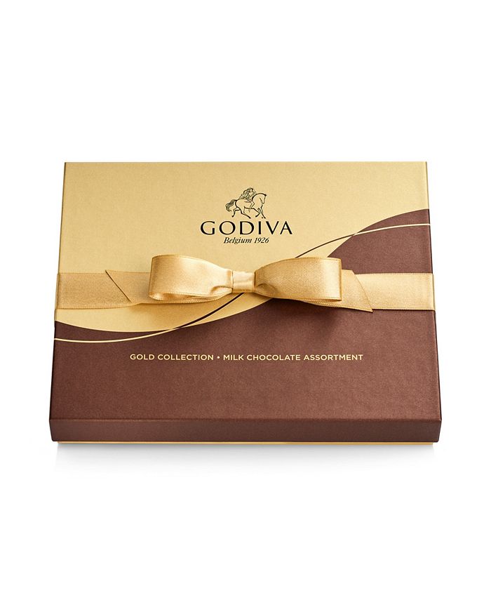 Godiva Chocolatier Assorted Milk Chocolate Gold-Tone Gift Box, 18 Piece - Macy's