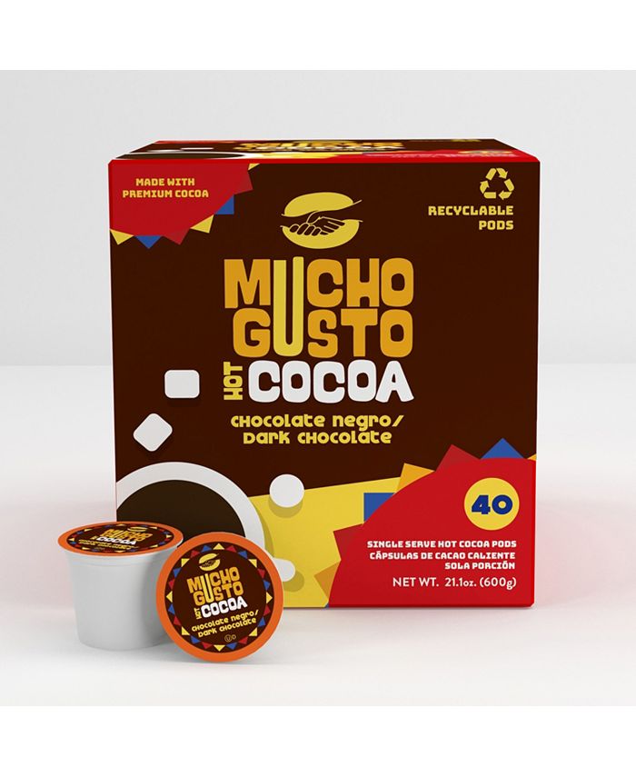 Mucho Gusto Hot Cocoa Dark Chocolate Flavored Pods, Compatible Keurig 2 ...