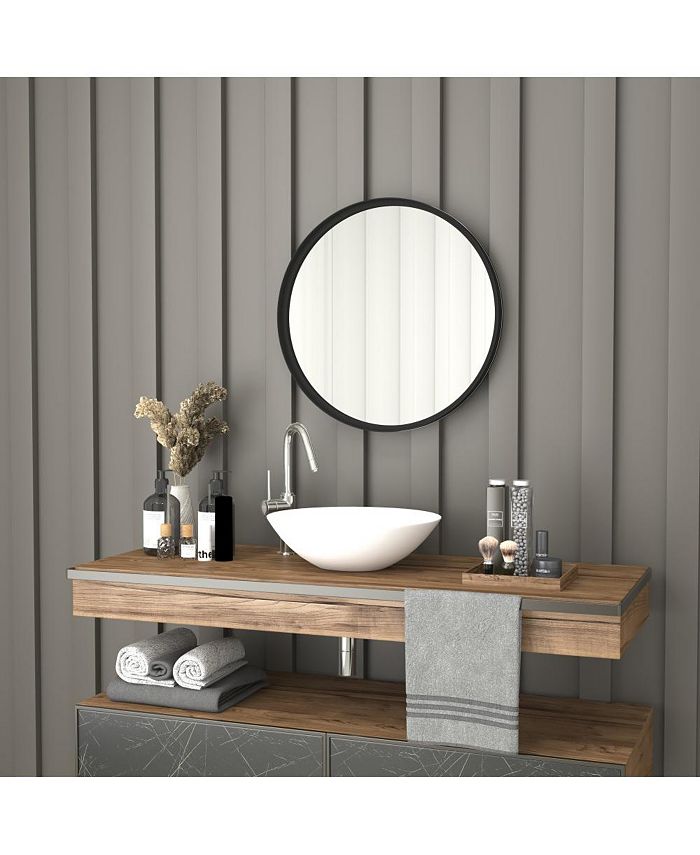MERRICK LANE Monaco Accent Wall Mirror With Metal Frame For Bathroom ...
