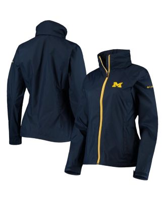 Women's Columbia Navy Michigan Wolverines Switchback Full-Zip Hoodie ...