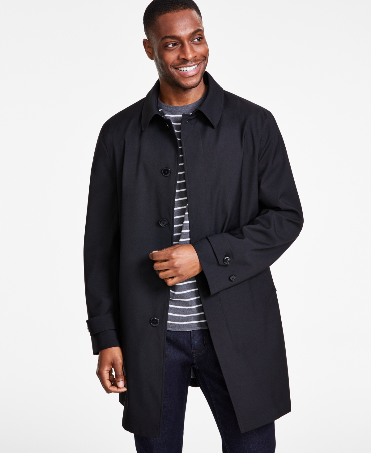 Click here for Michael Kors Mens Classic-Fit Raincoat - Black prices