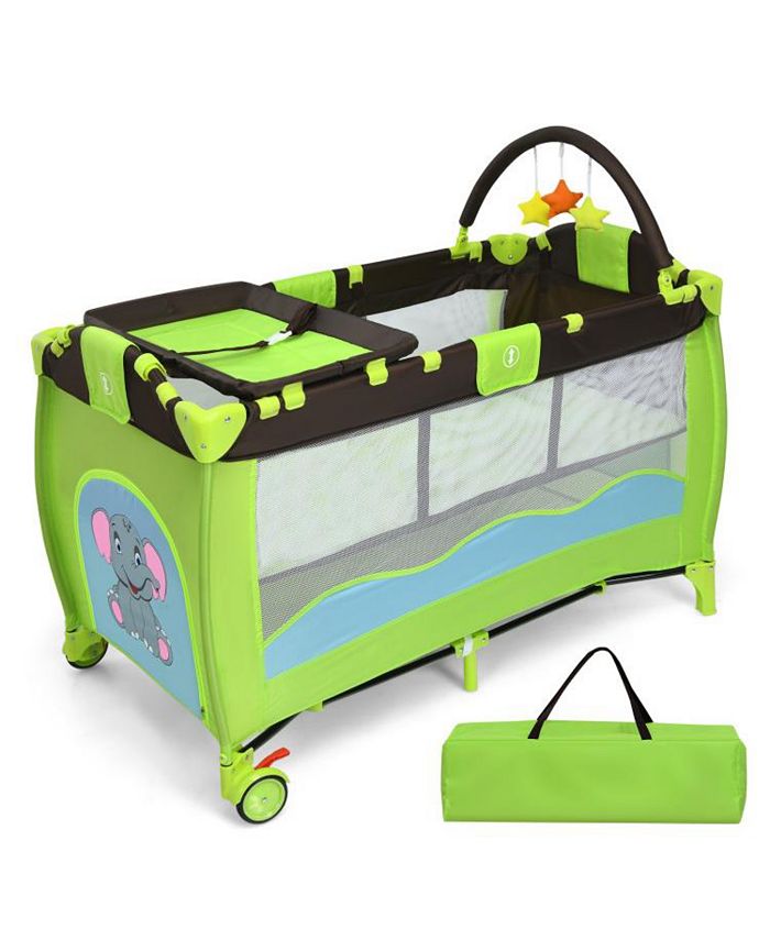 Slickblue Portable Baby Crib Playpen Playard Pack Travel Infant ...